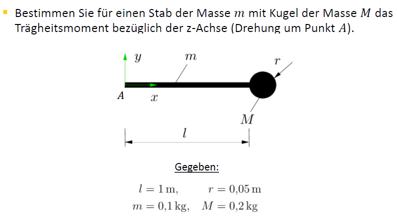 Massenträgheitsmoment und Steinerscher Satz